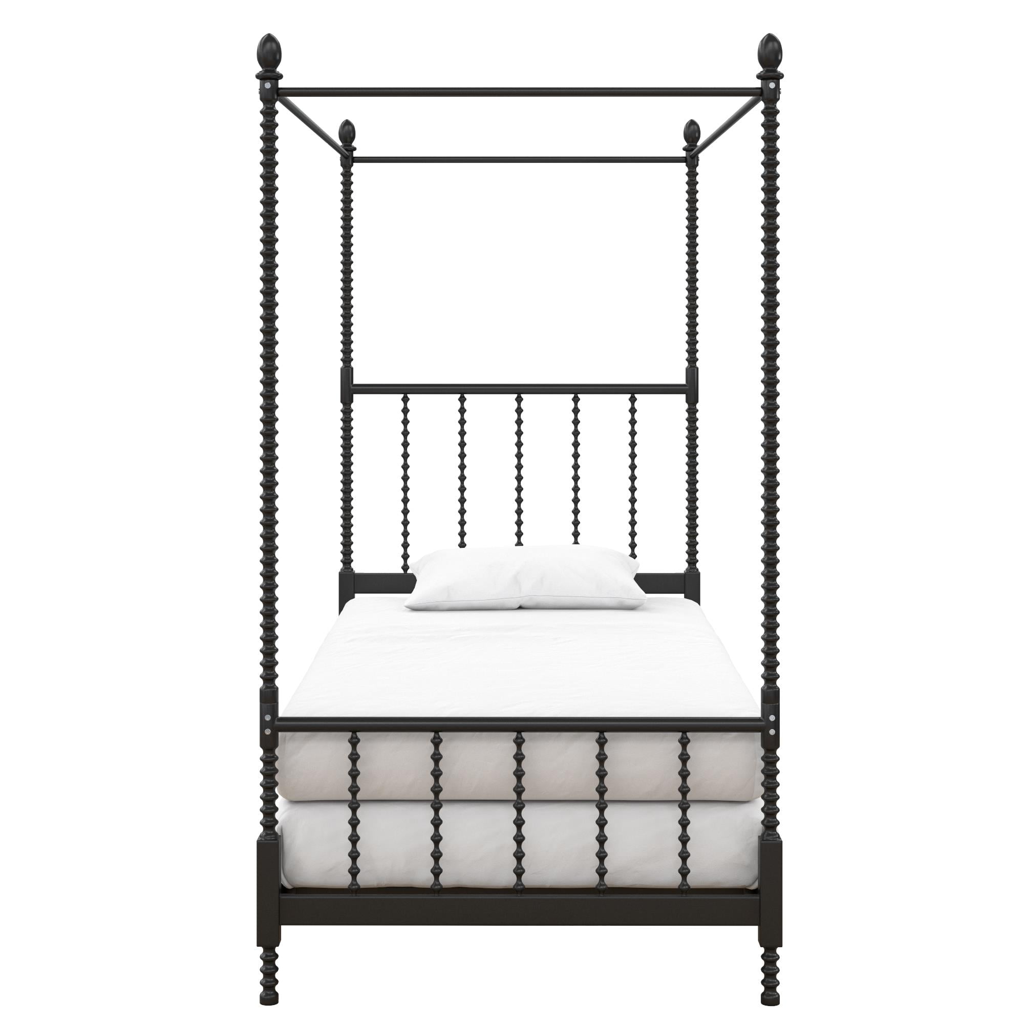 Camilla & James Jenny Lind Kids Twin Canopy Poster Bed Frame, Black ...