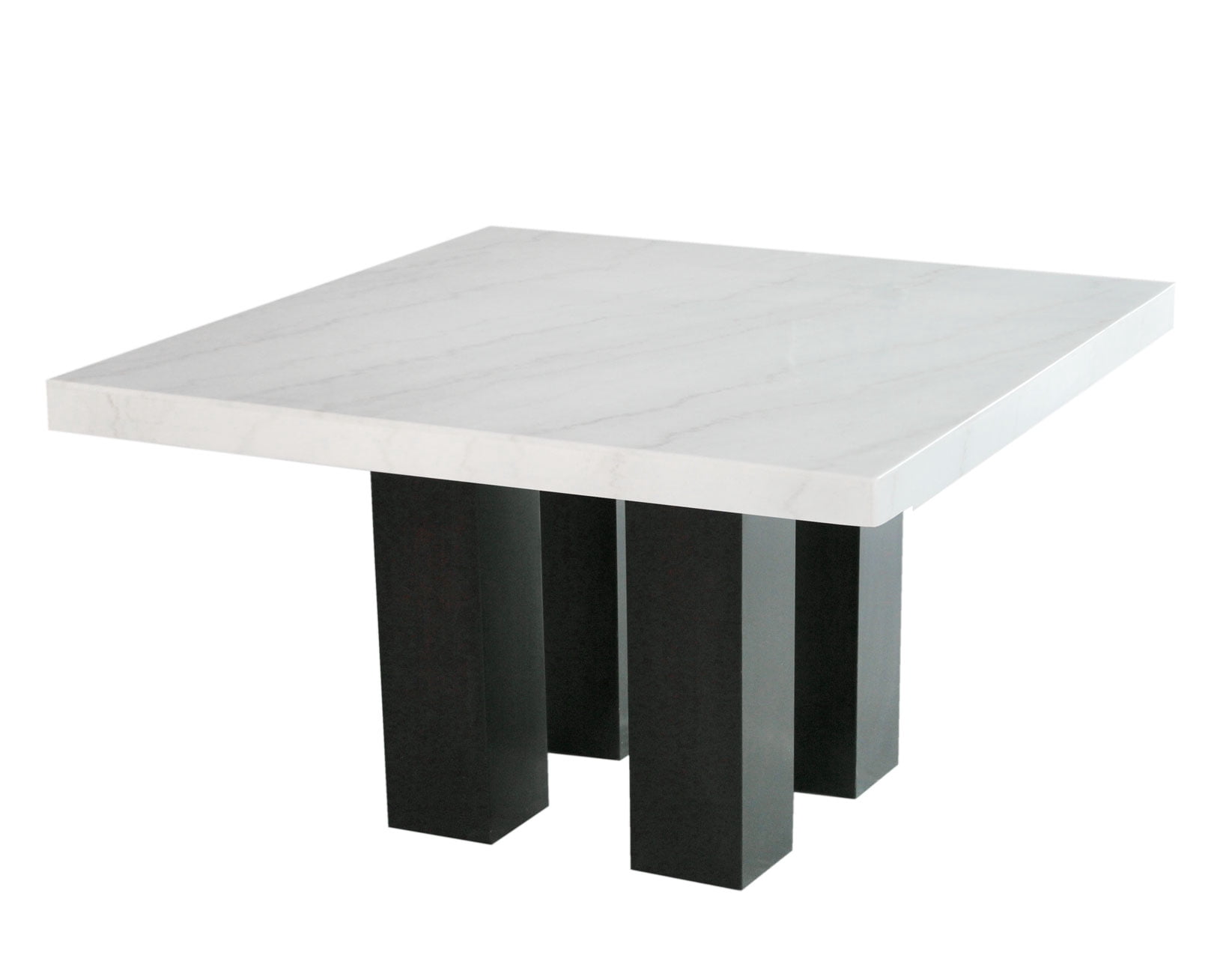 Camilla Modern Kitchen Room White Marble Top Square Dining Table ...