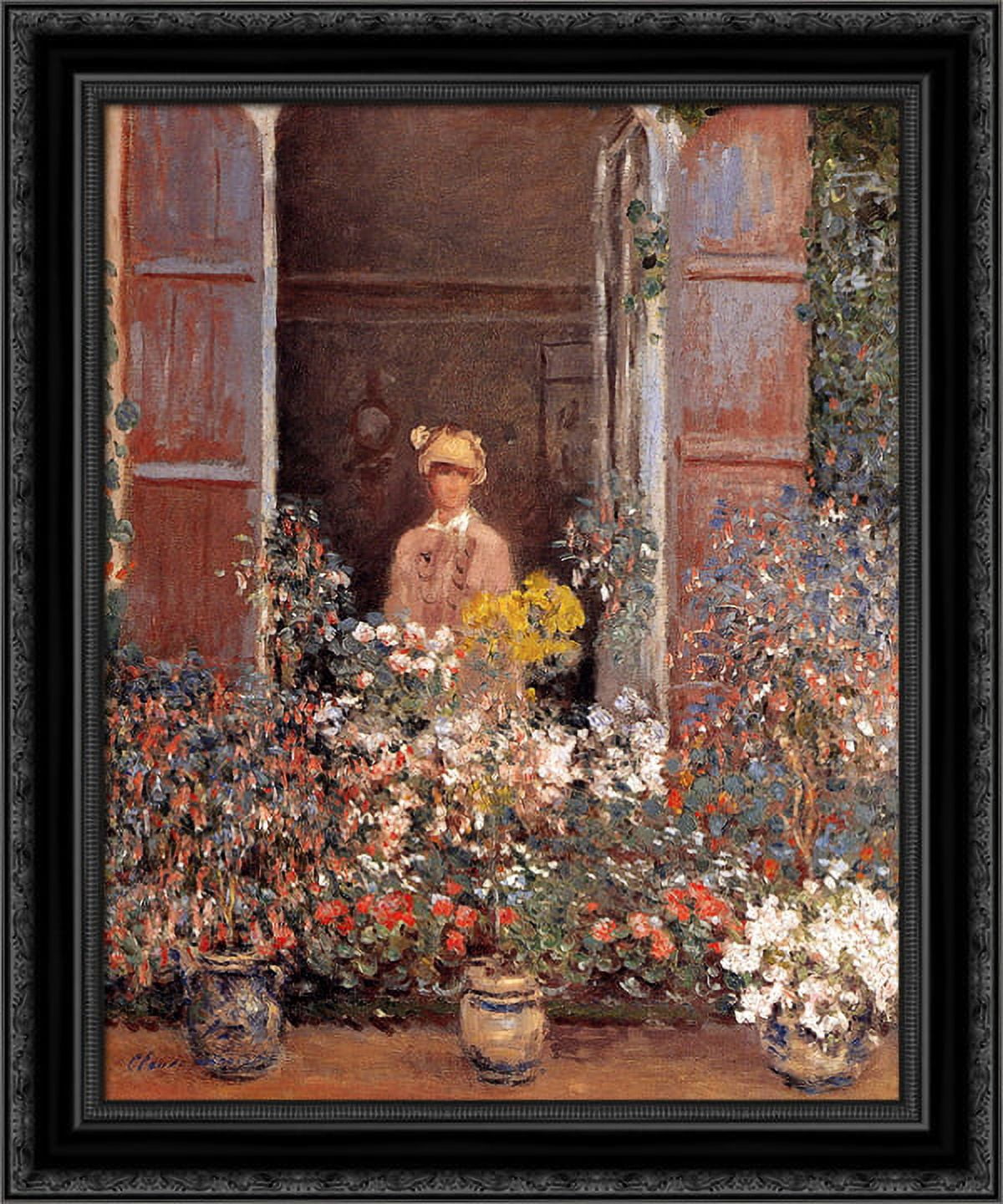 Camille At The Window 20x23 Black Ornate Wood Framed Canvas Art by ...