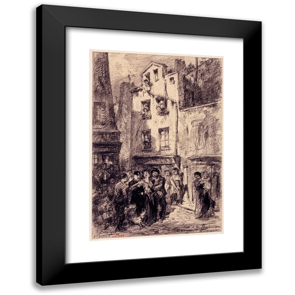 Camille Bourget 11x14 Black Modern Framed Museum Art Print Titled - Rue De La Parcheminerie ...