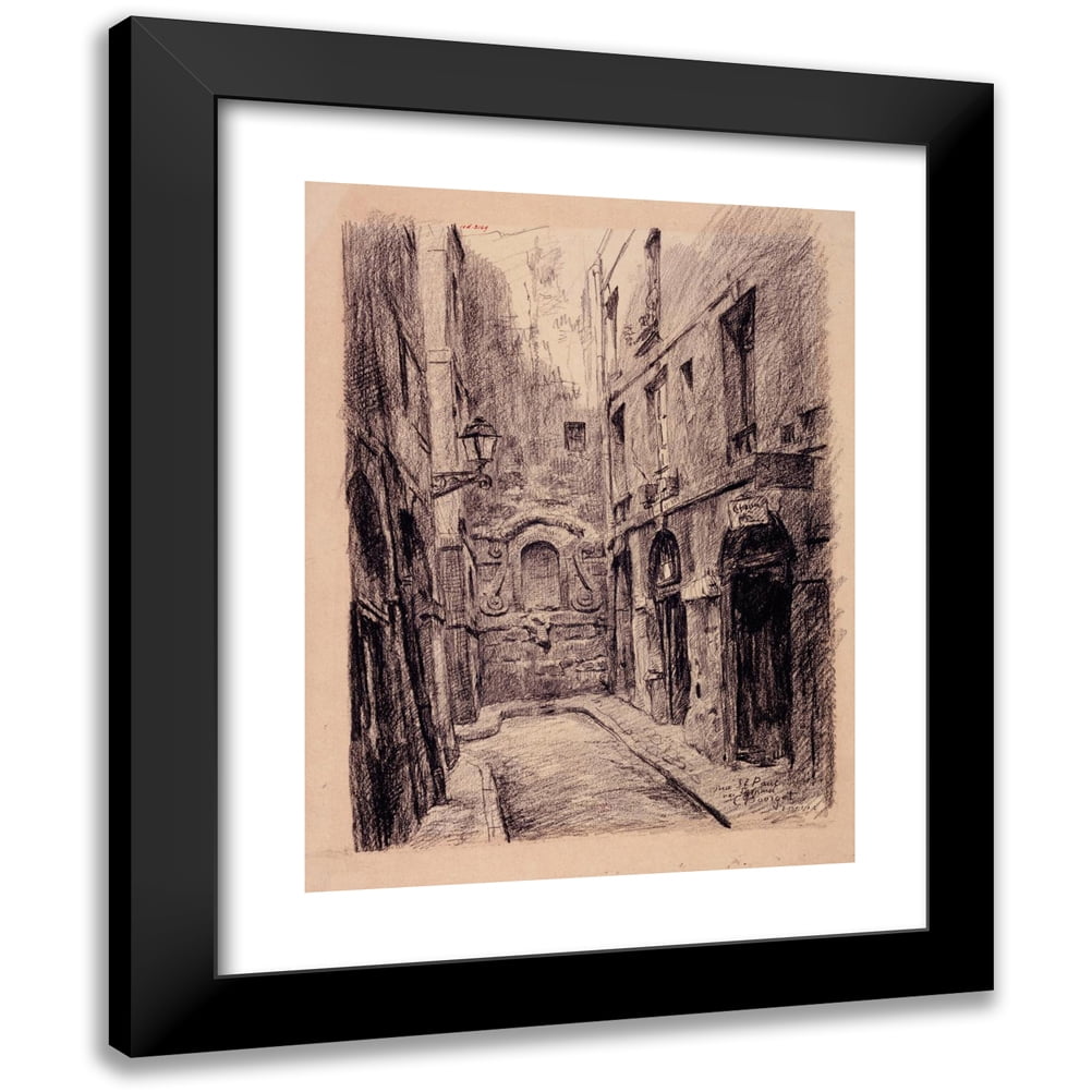 Camille Bourget 12x14 Black Modern Framed Museum Art Print Titled - Rue Saint-Paul, Rue Eginhard ...