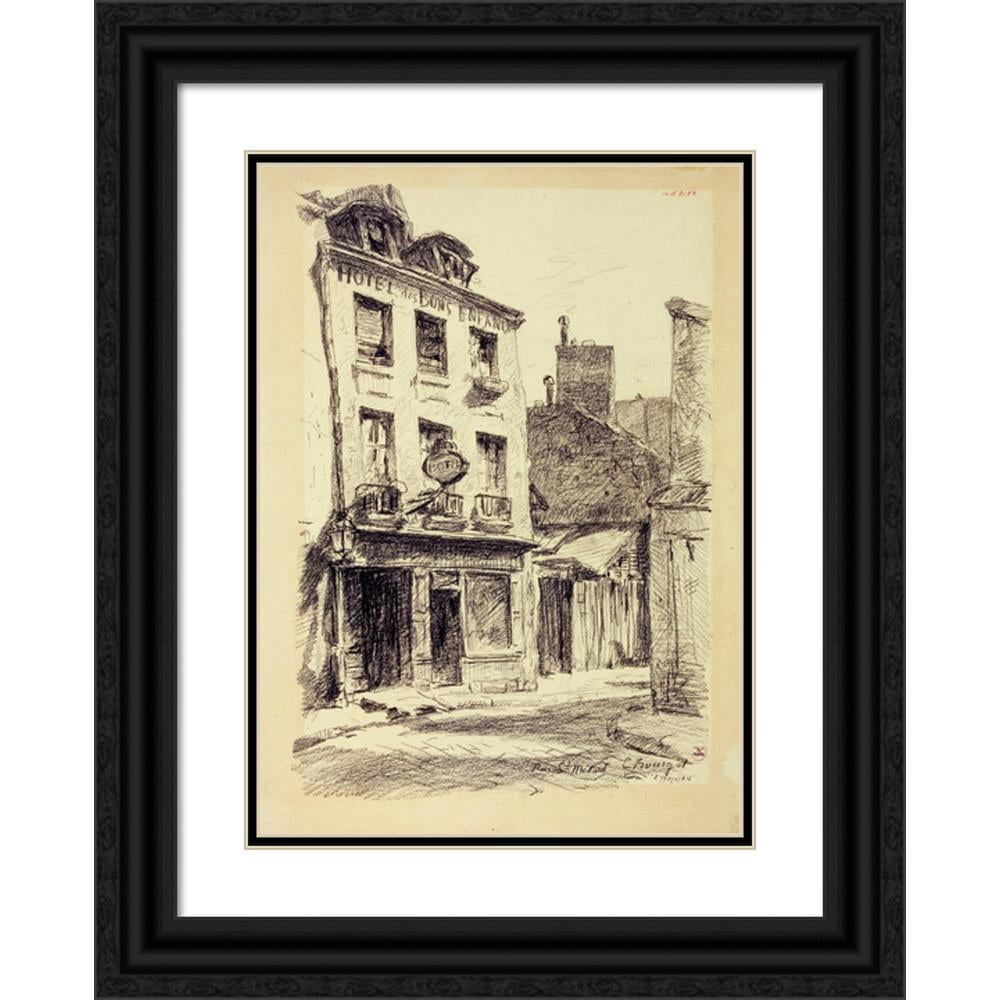Camille Bourget 18x24 Black Ornate Framed Double Matted Museum Art Print Titled: Rue Saint ...