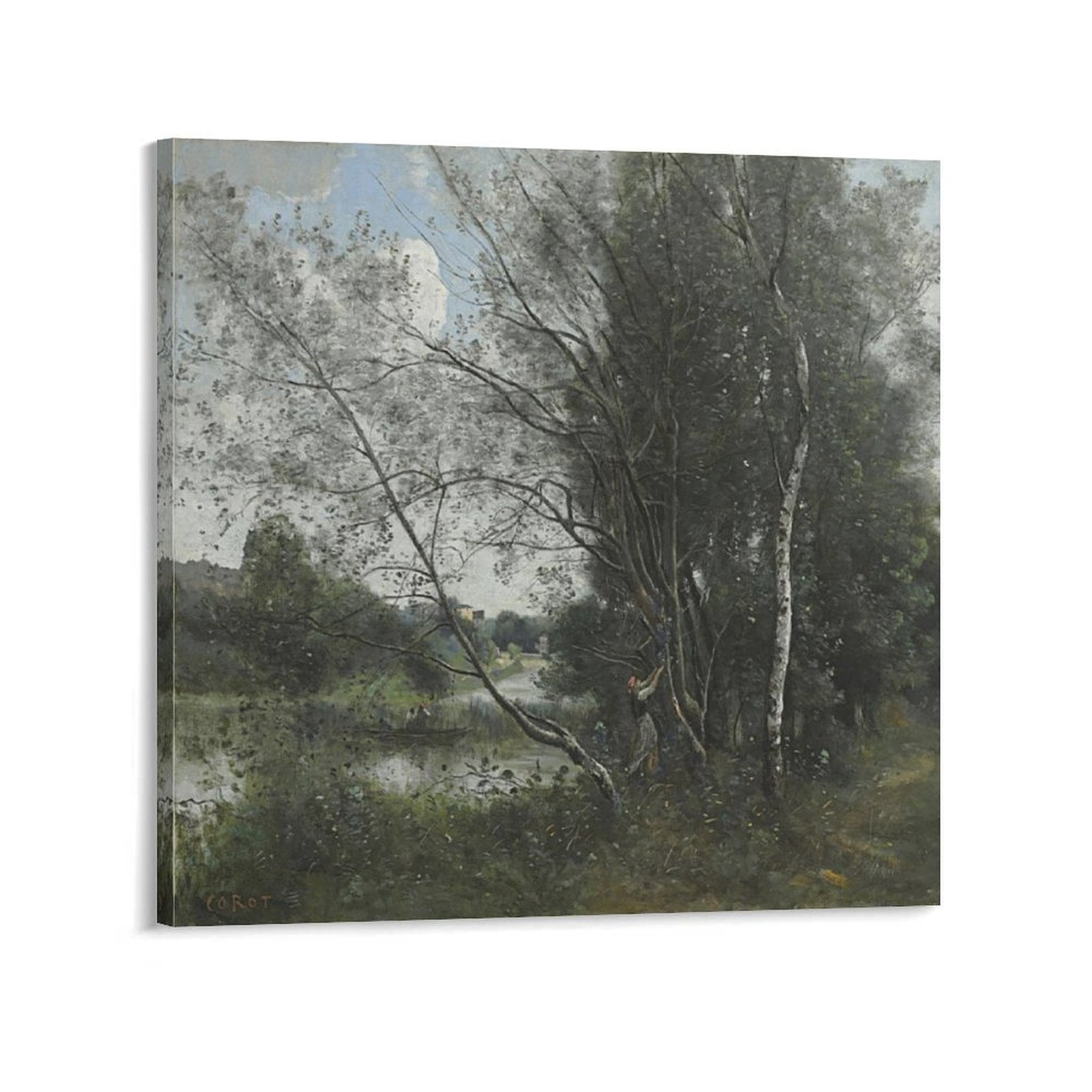 Camille Corot Painting Poster of The Pond with Leaning Trees at Avray ...