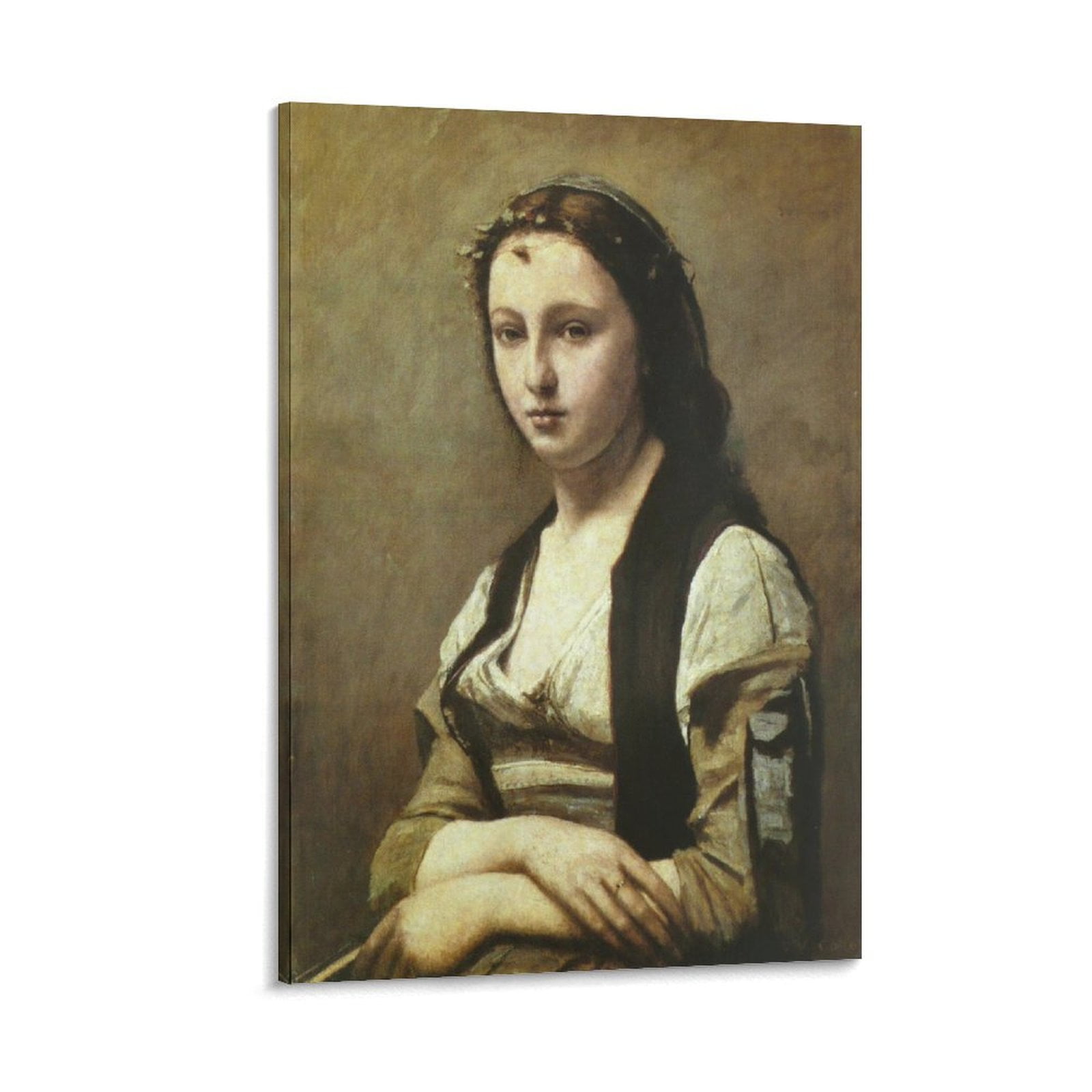 Camille Corot's Painting Poster of Girl with A Pearl Tiara Print Photo ...