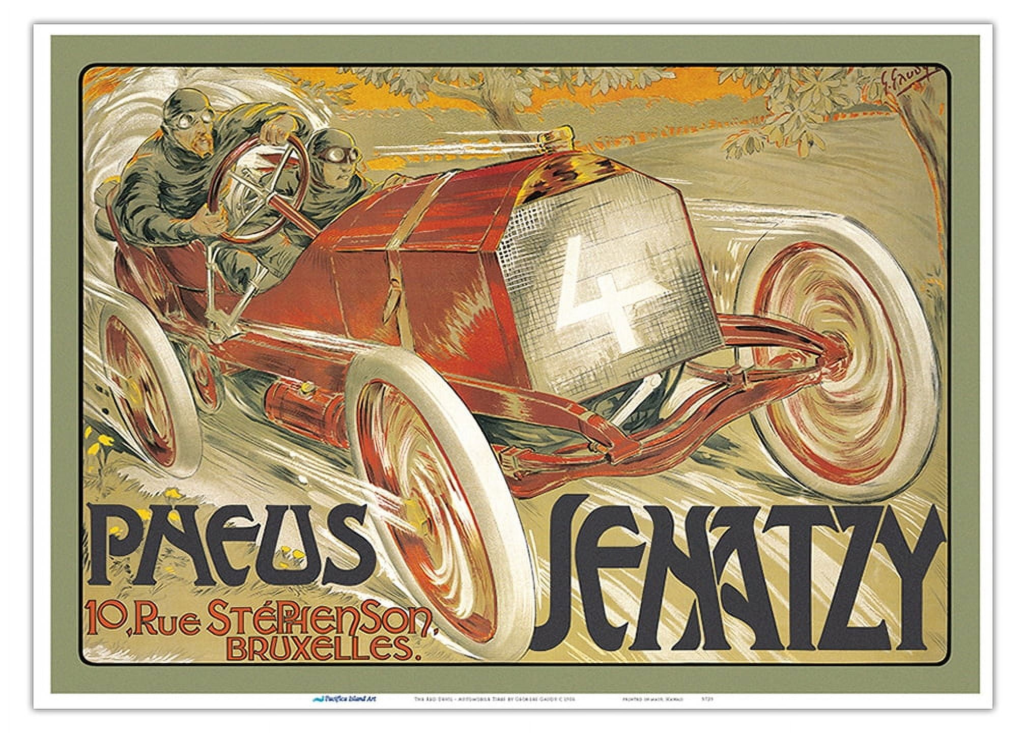 Camille Jenatzy (The Red Devil) - Automobile Tires (Pneus) - Vintage ...
