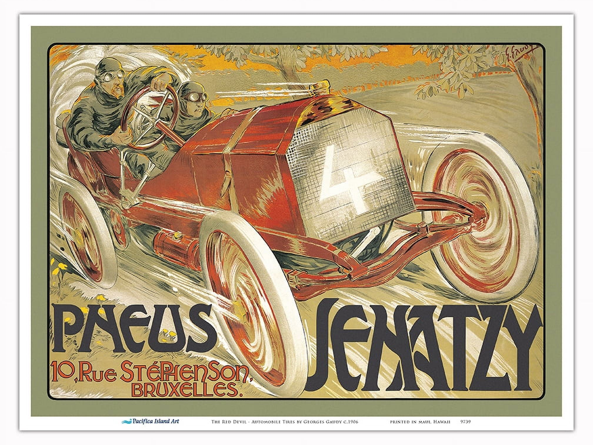 Camille Jenatzy (The Red Devil) - Automobile Tires (Pneus) - Vintage ...