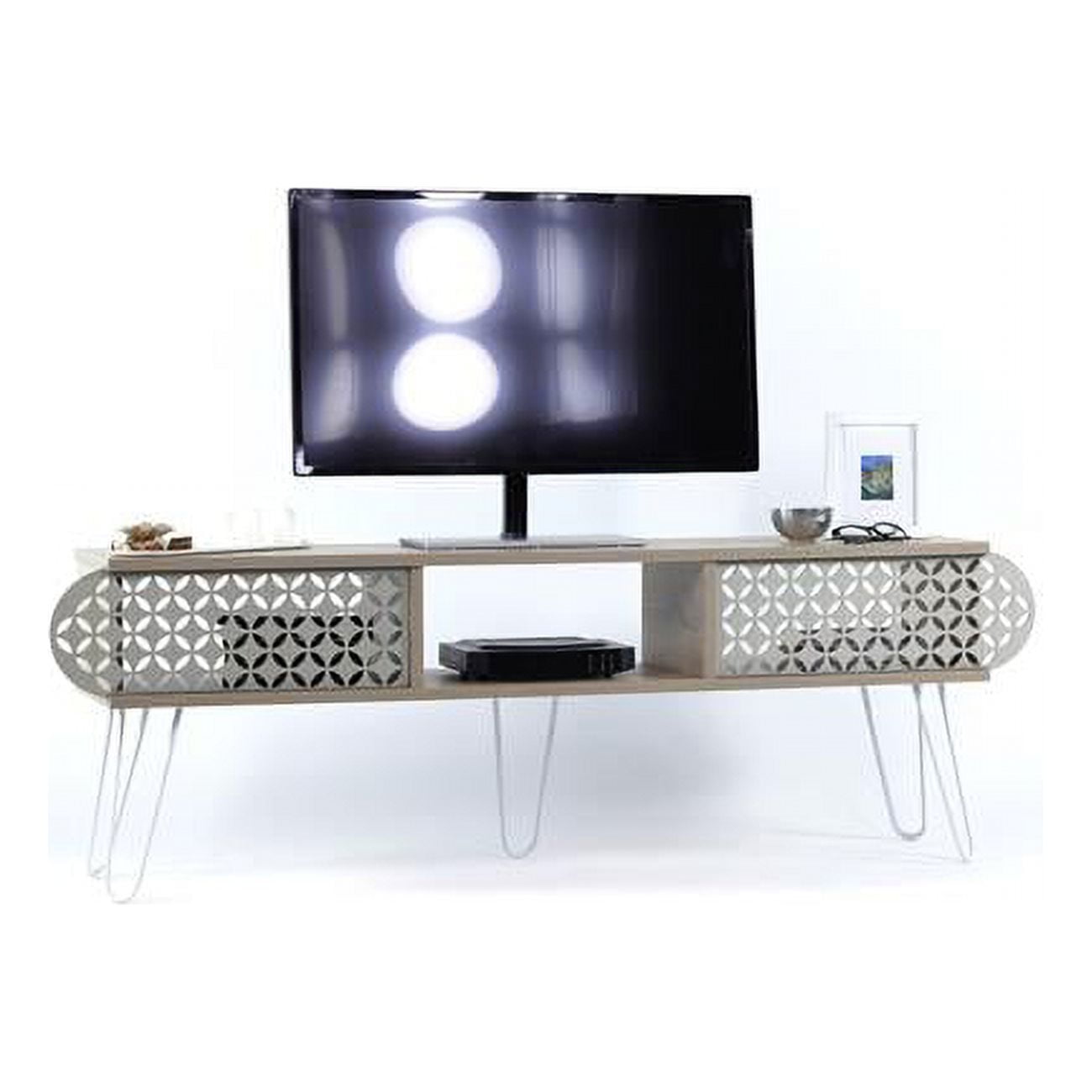 Camille Maxi TV Unit, Oak & White - Walmart.com