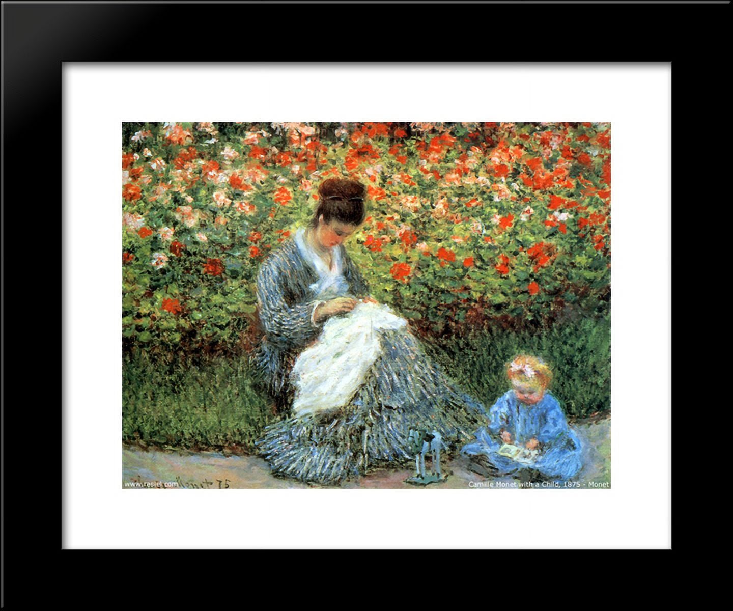 Camille Monet and a Child in the Artist’s Garden in Argenteuil 20x24 ...