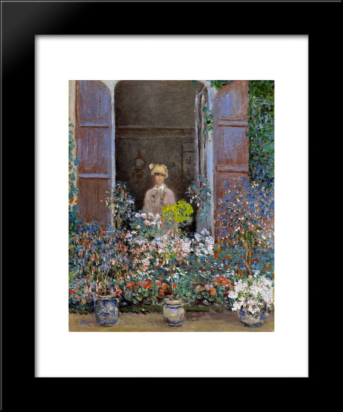 Camille Monet at the Window, Argentuile 20x24 Framed Art Print by Monet ...