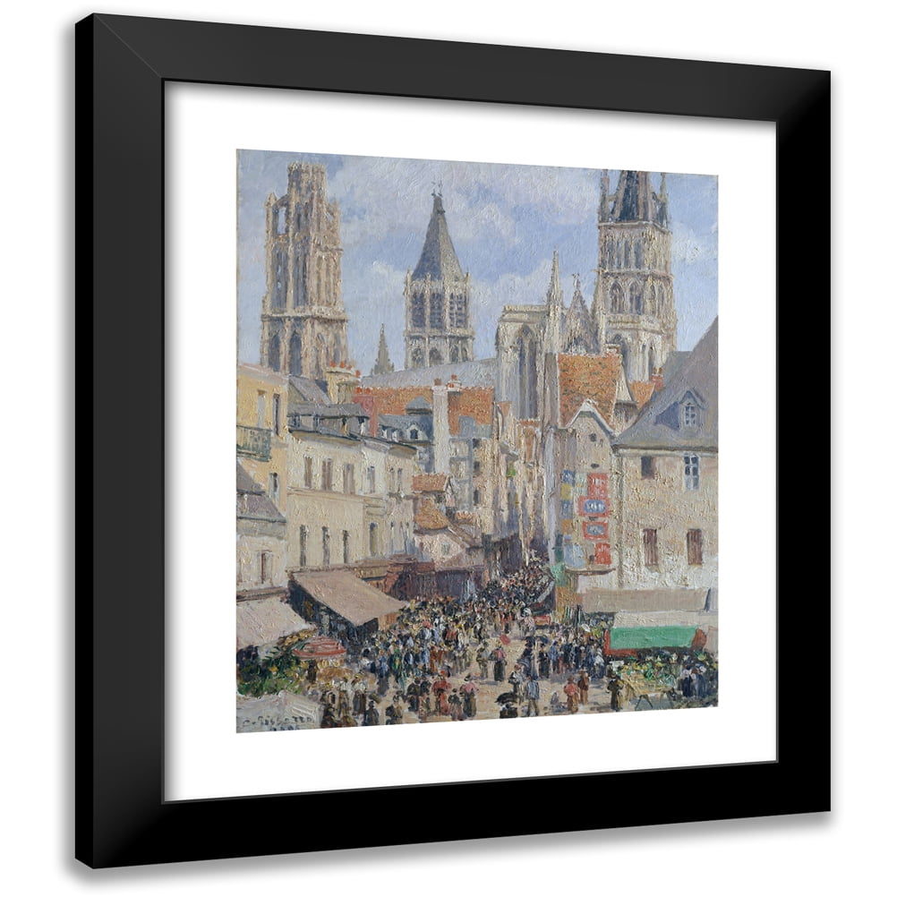 Camille Pissarro 12x14 Black Modern Framed Museum Art Print Titled - Rue the L'E-Emocryie, Roars ...