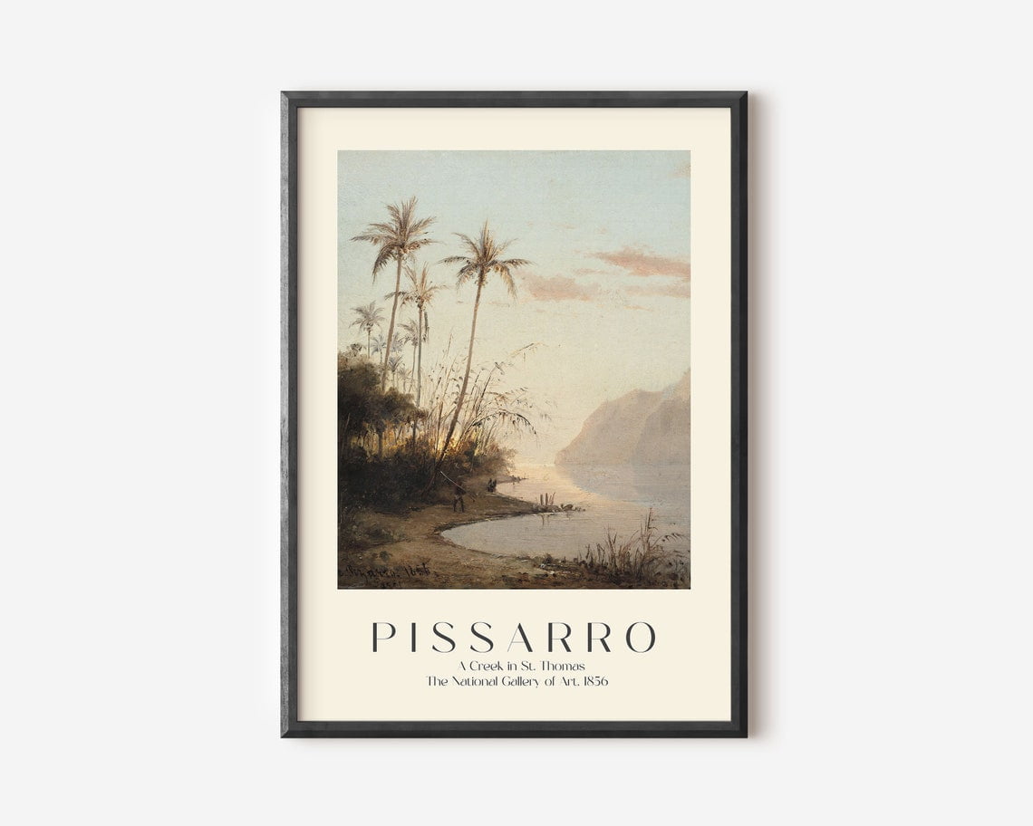 Camille Pissarro Exhibition Wall Art Print, Neutral Beige Abstract ...