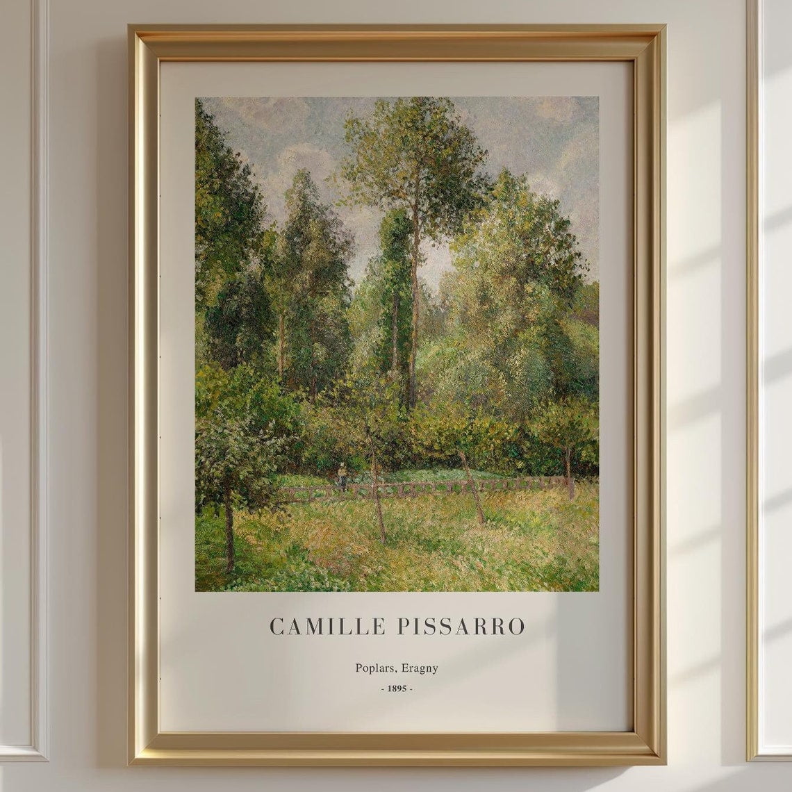 Camille Pissarro - Poplars, Eragny 1895 Wall Art, Rustic Home Decor ...