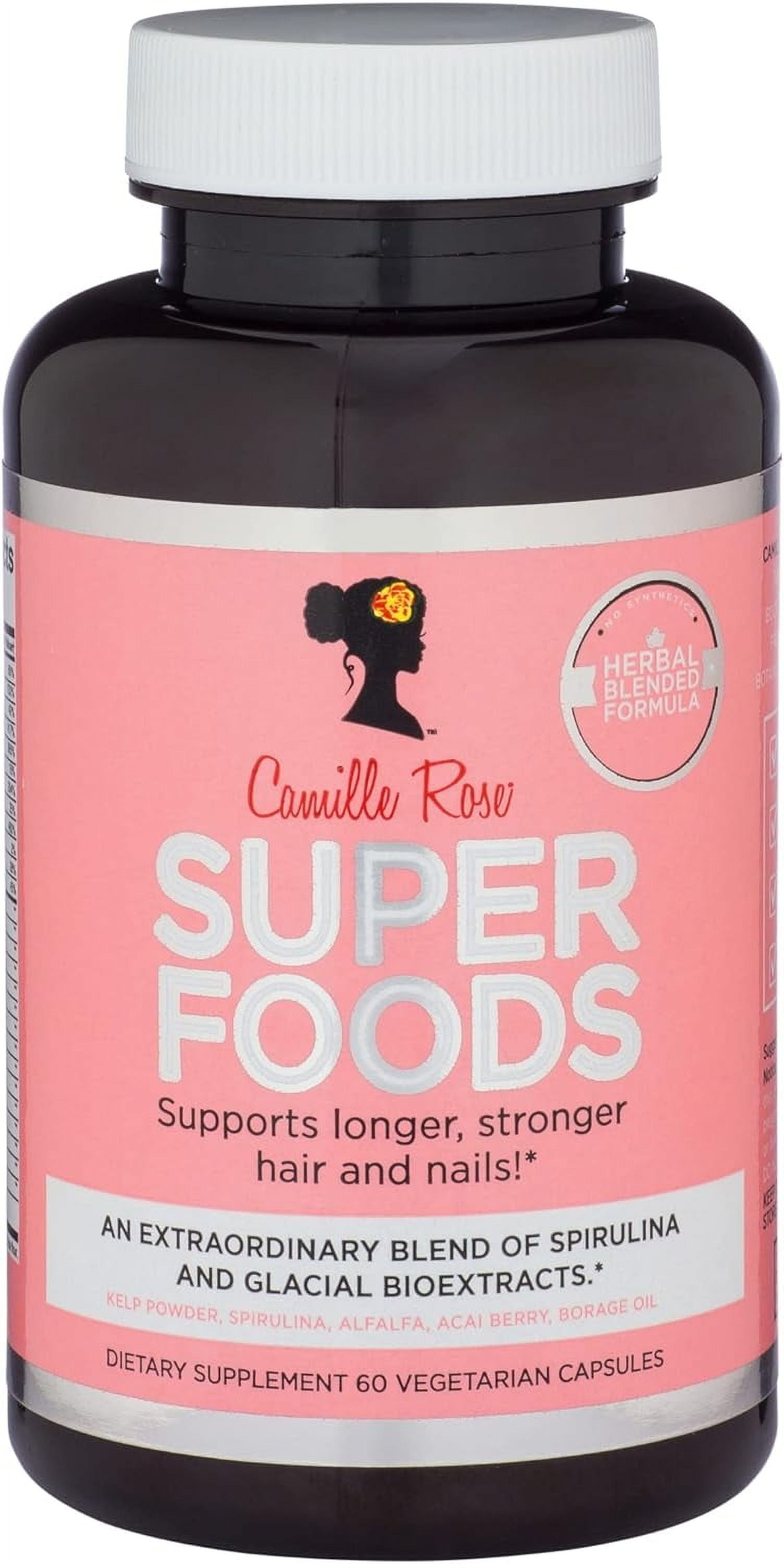 Camille Rose Super Foods Hair And Nail Vitamin Supplement Capsules, 60 ...