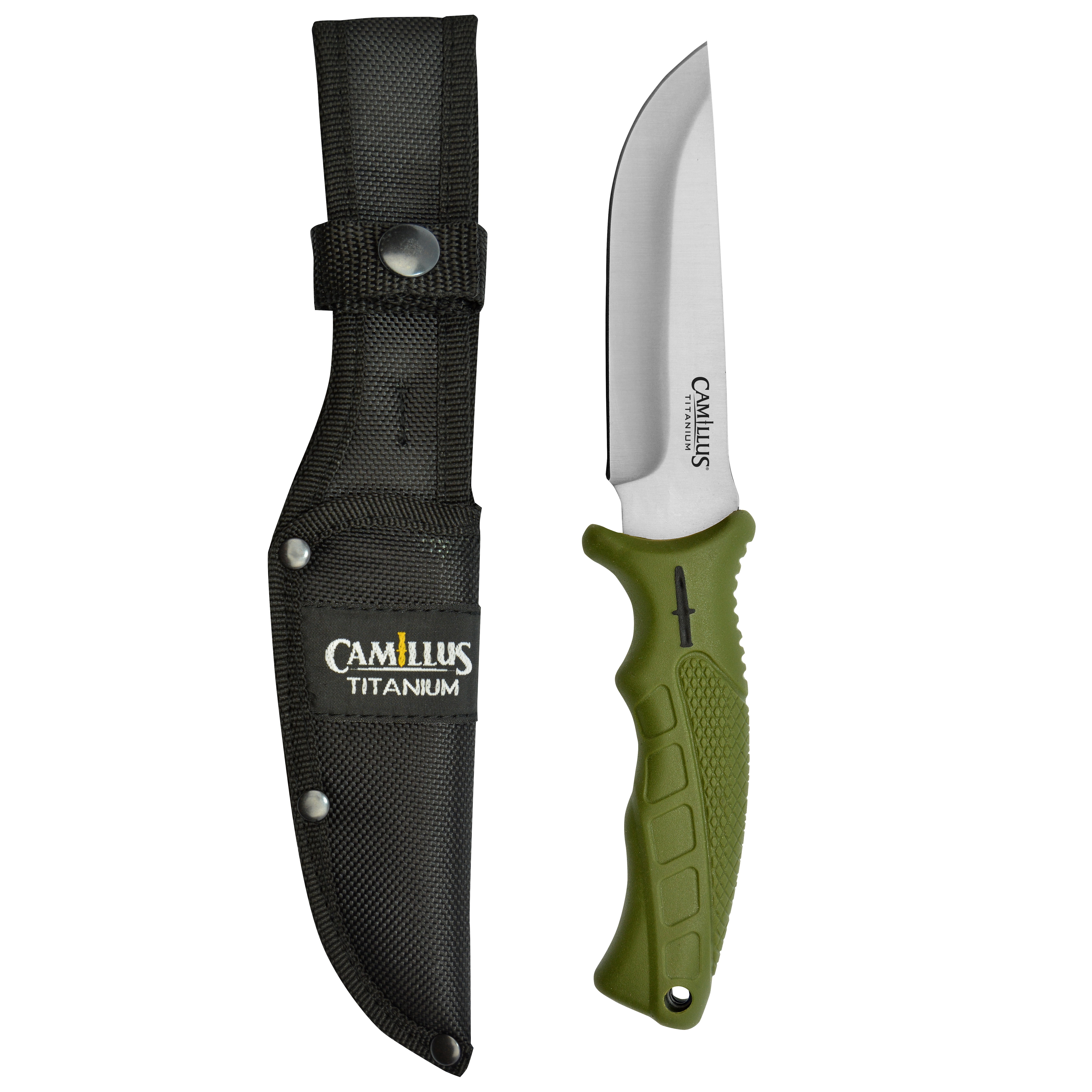 Camillus Camp 9.5" Knife, 4.5" Drop-Point Fixed Blade with Sheath ...