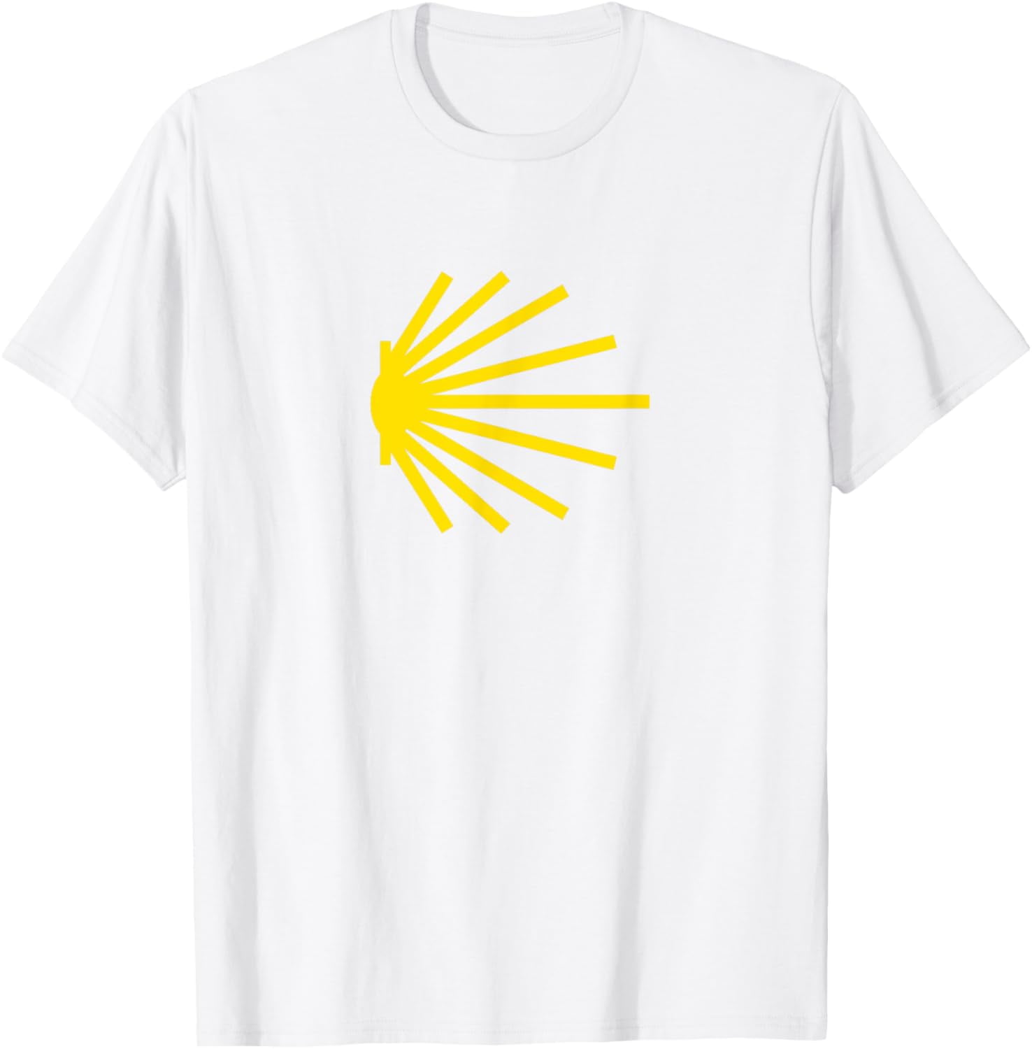 Camino de Santiago Yellow Scallop Shell Trail Symbol T-Shirt men and ...