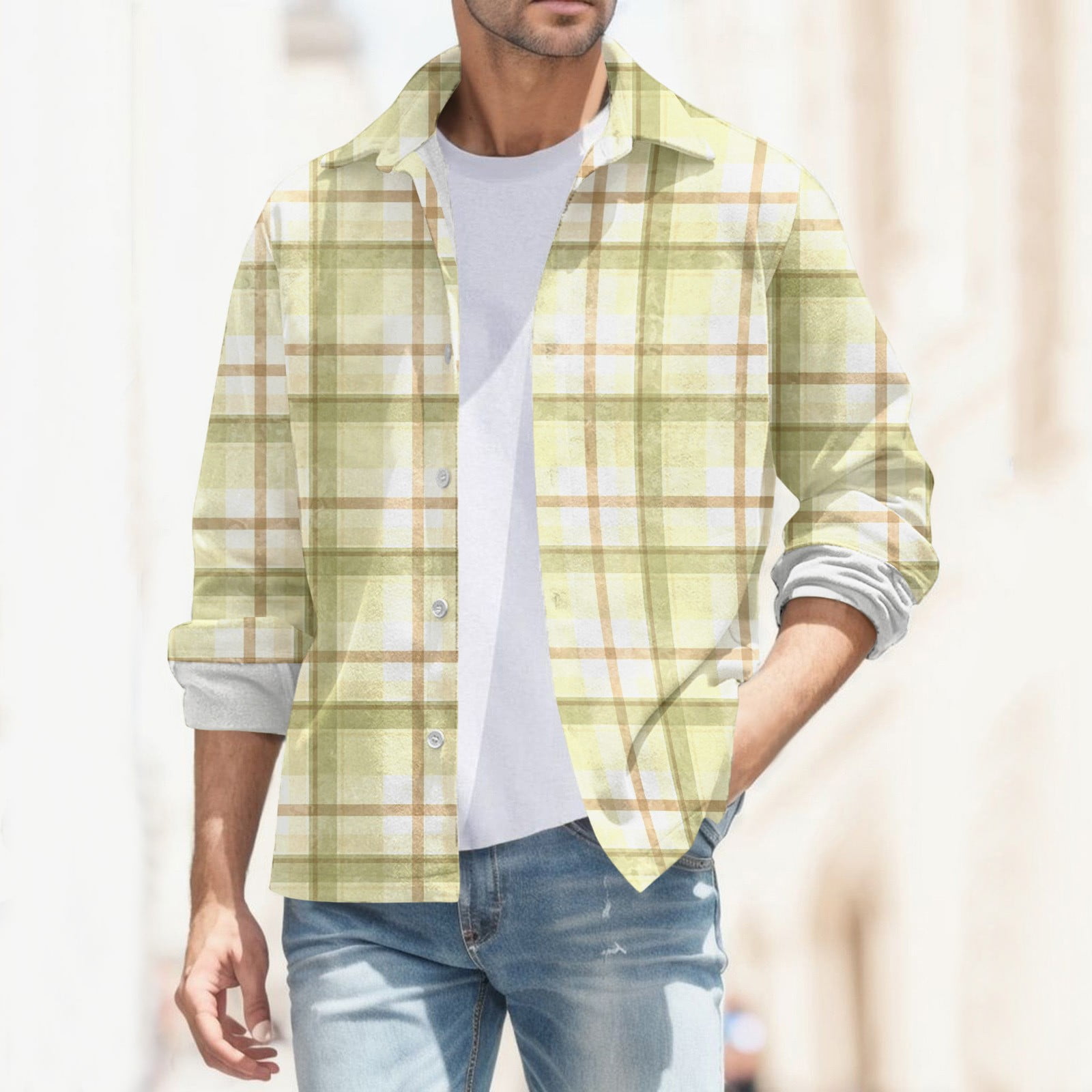 Camisas Para Hombres Manga Larga the Most Masculine Long Sleeve Shirt Of 2024 Stripe Lapel ...