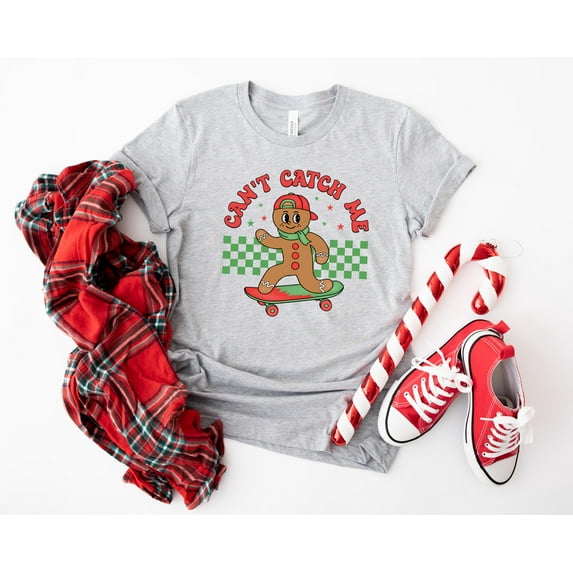 Camiseta Can't Catch Me camiseta navideña para niños camiseta divertida ...