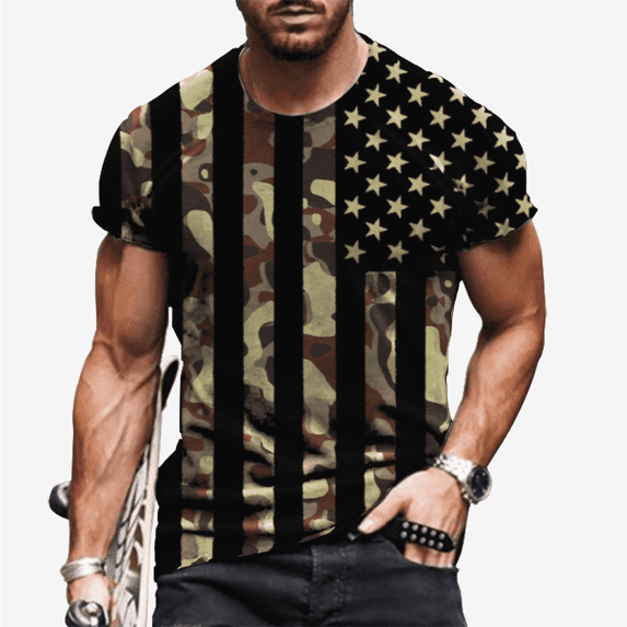 Camiseta Hombres Moda Bandera Nacional Gráfico Manga Corta Casual ...