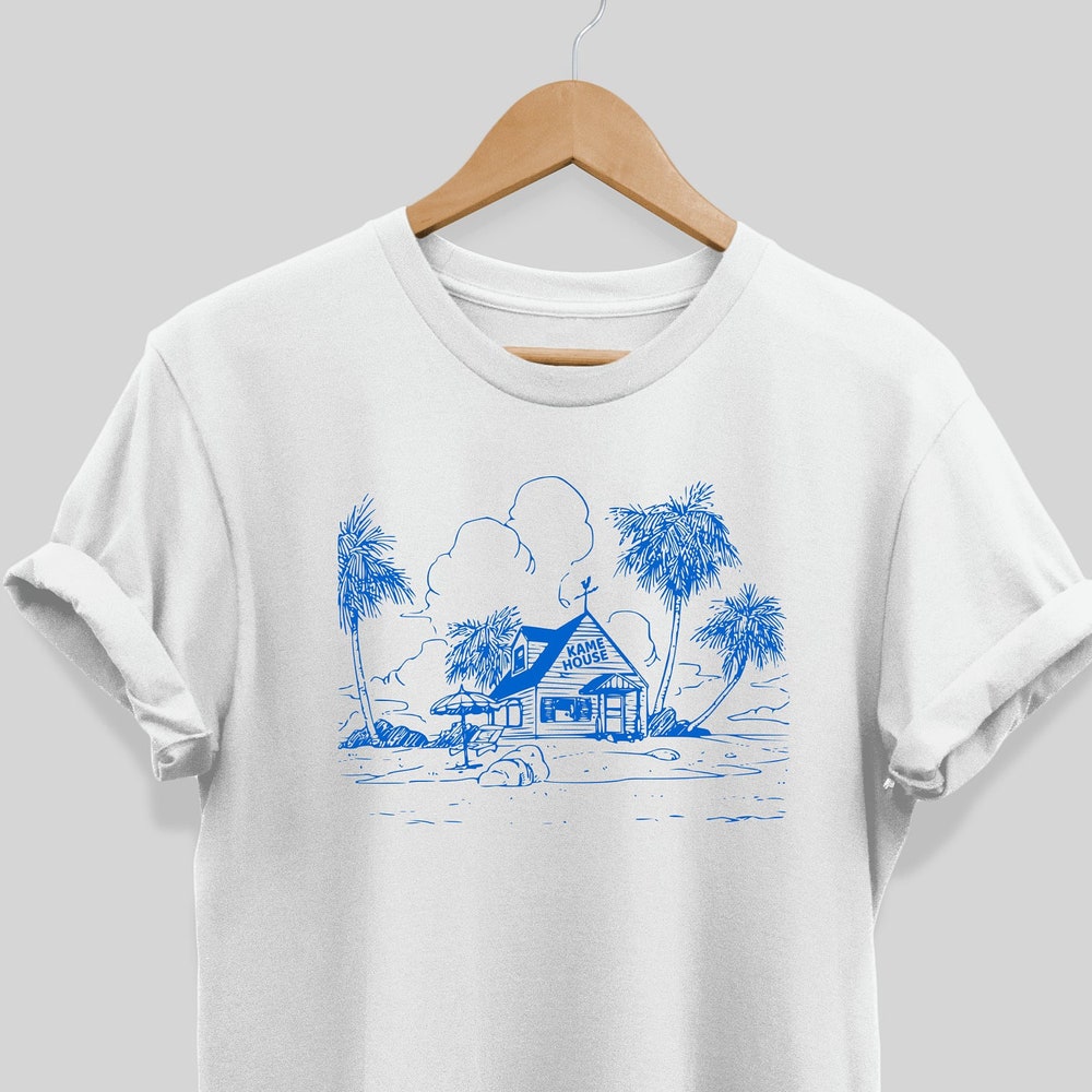 Camiseta Kame House, Versión azul, Camiseta Dragon Ball, Muten roshi ...