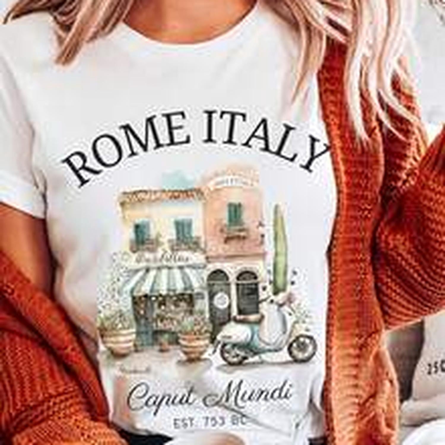 Camiseta Roma Italia, Camiseta con Scooter Italiano, Camiseta de ...
