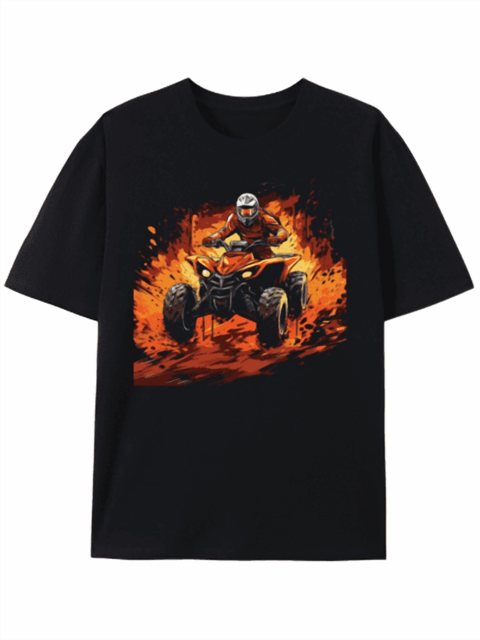 Greenink Camiseta con estampado creativo de carreras de ATV y aventura ...