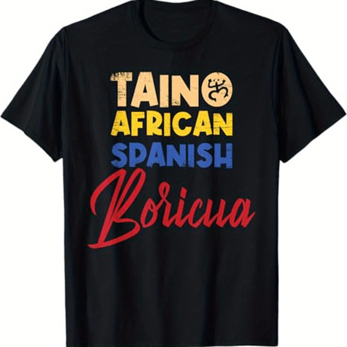 Camiseta de Algodón 100% Boricua Taino Africano Español Temática de ...