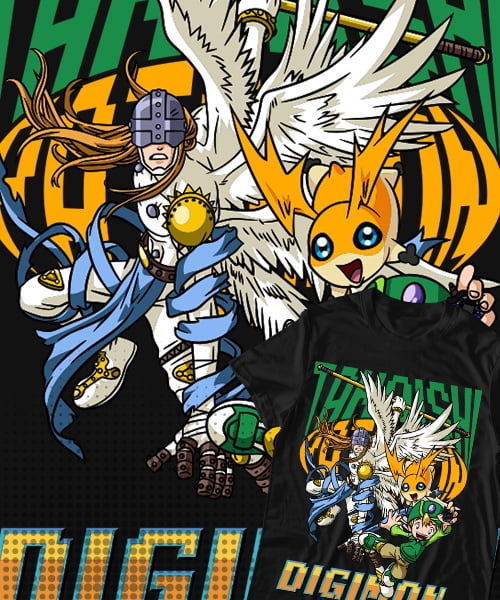 Camiseta unisex Digimon Takaishi y Patamon Transformación Angemon ...