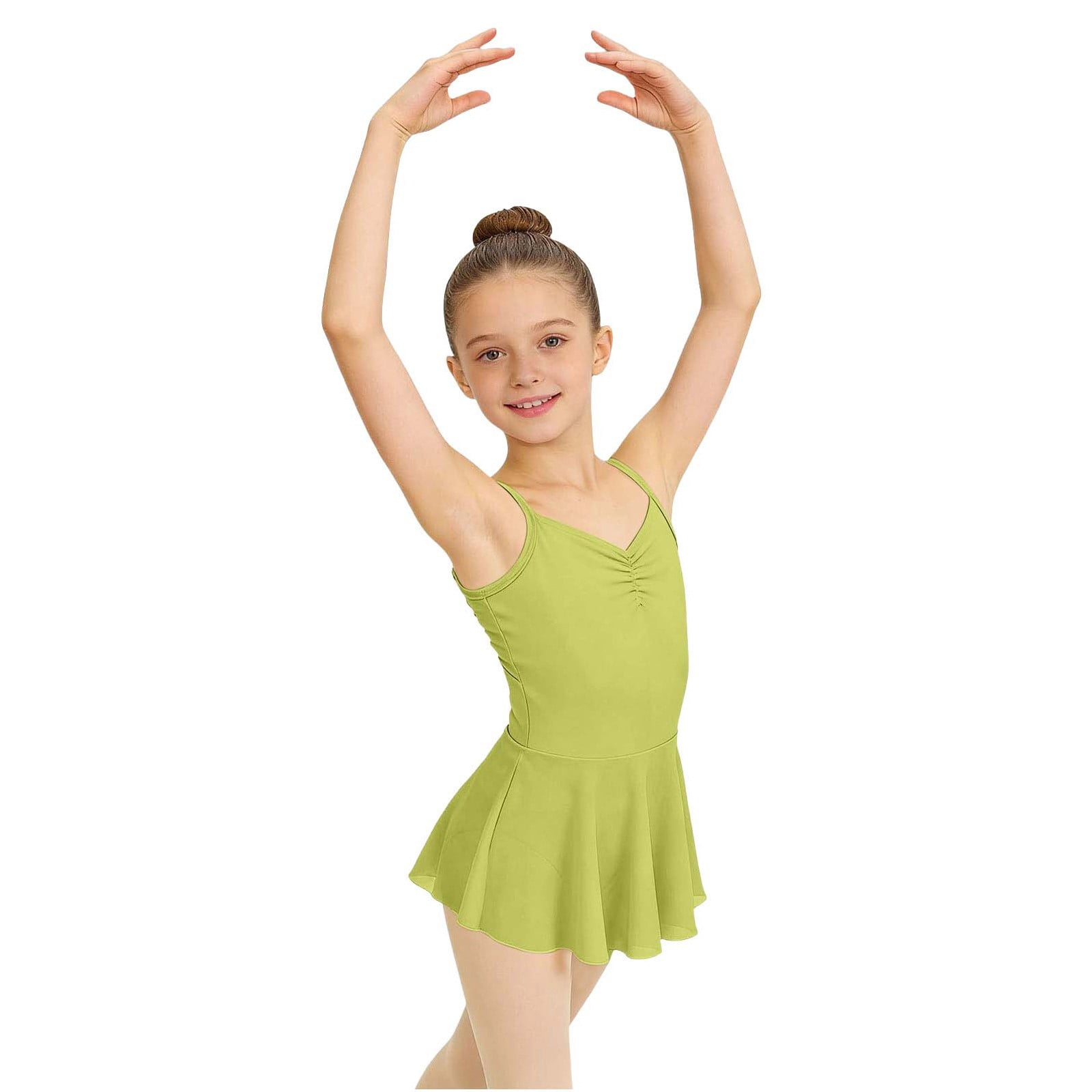 Camisole Dance Practice Dress for Girls, Solid Color Sleeveless ...