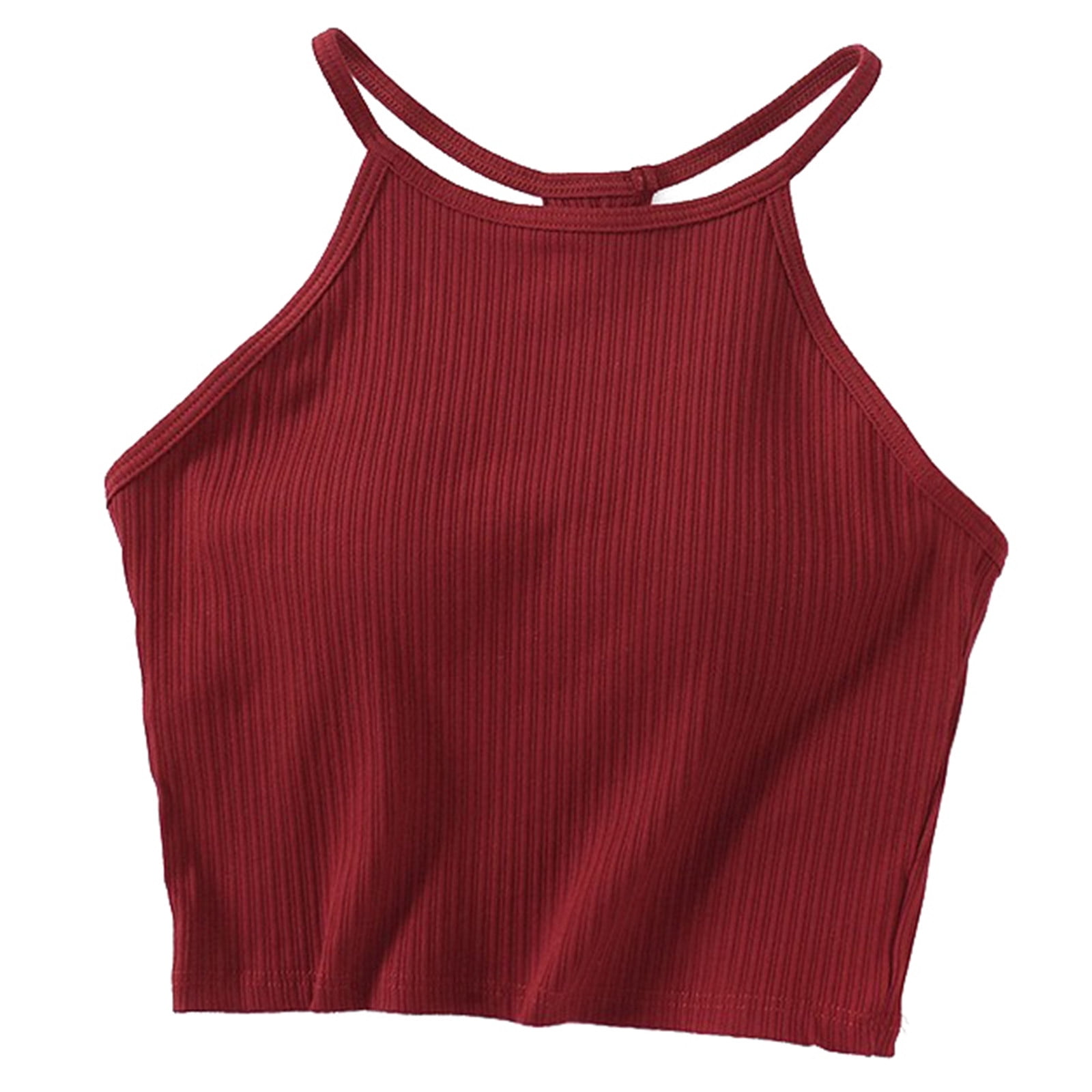 Camisole Tank Tops for Women Solid Color Threaded Chest Pad With ...