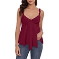Camisole Tops for Women Peplum Spaghetti Strap Tank Baby Doll V Neck ...