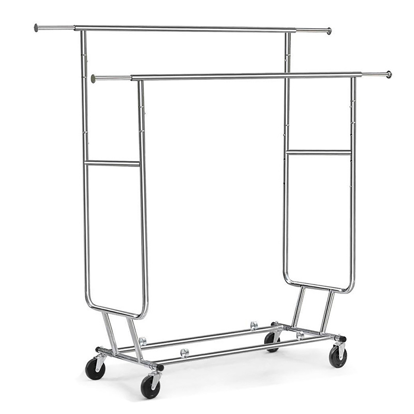 Mainstays 2 Tier Adjustable Chrome Garment Rack with Silver Metal and ...