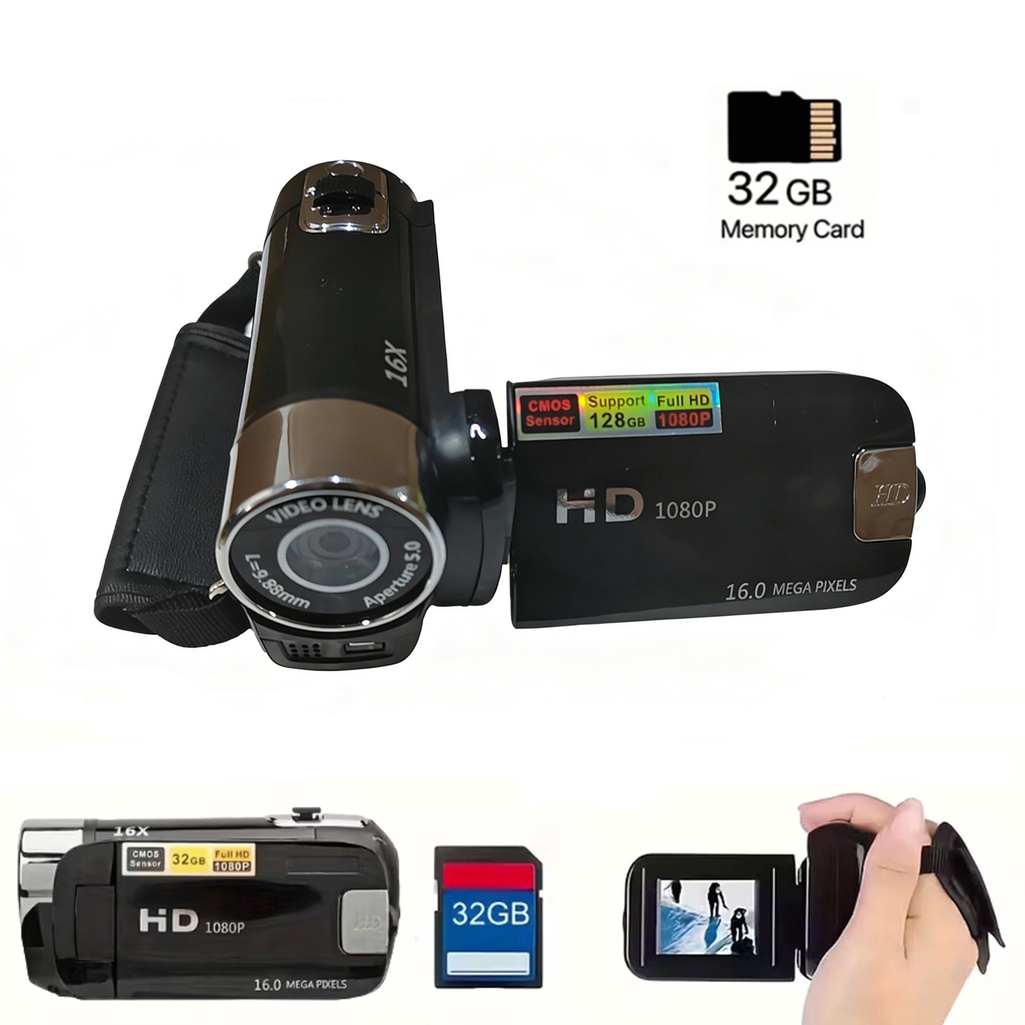 Camlekor Digital Camcorder, With 32G Card,1080P 16x Digital Zoom 2.7 ...