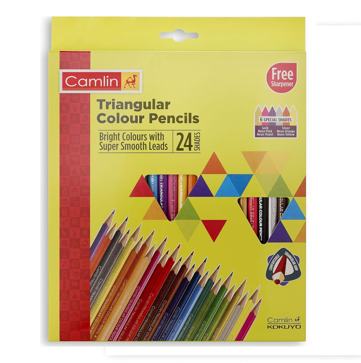 Camlin Triangular Colour Pencil Set with Sharpener Pack of 24 ...