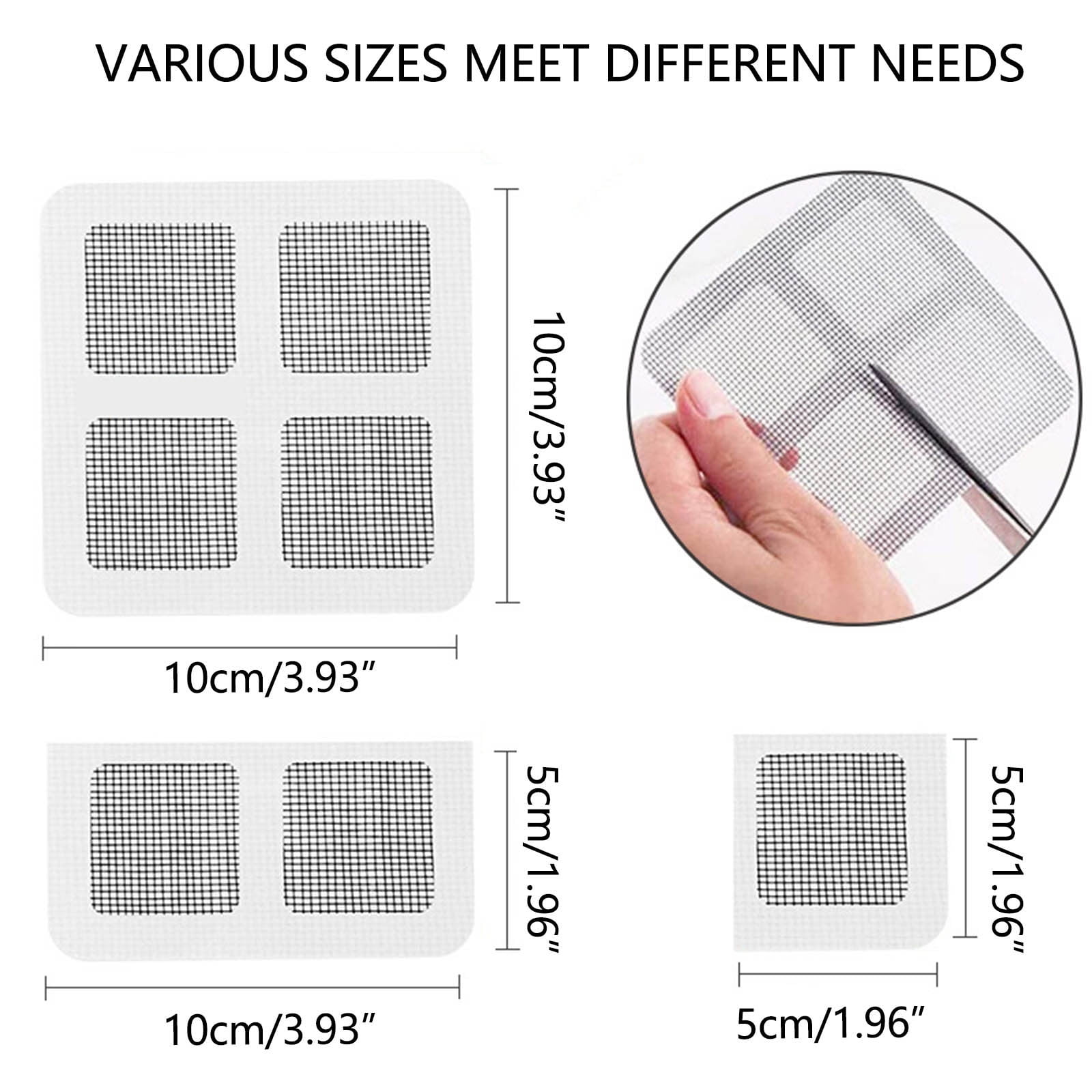 Camnix 10 Sheets Window Screen Patches Repair Kit, Grey Window Screen ...