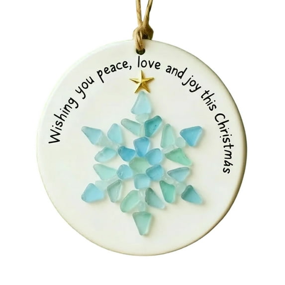 Camnix Christmas Tree Ornament Sea Glass Christmas Tree Decorations ...