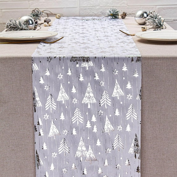 Camnix Christmas Tree Table Runner Cloth Hot Velvet Polyester Table ...