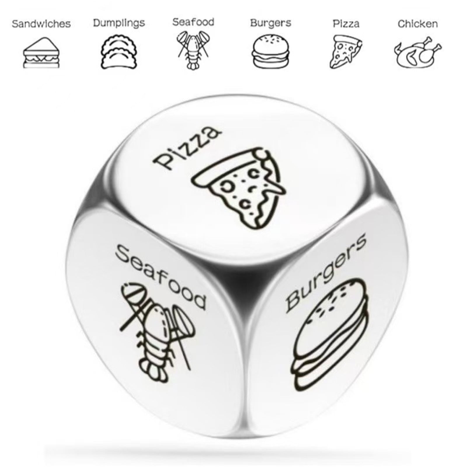 Camnix Food Decisions Dice Gifts Metal Multi-sided Dice Game Match ...