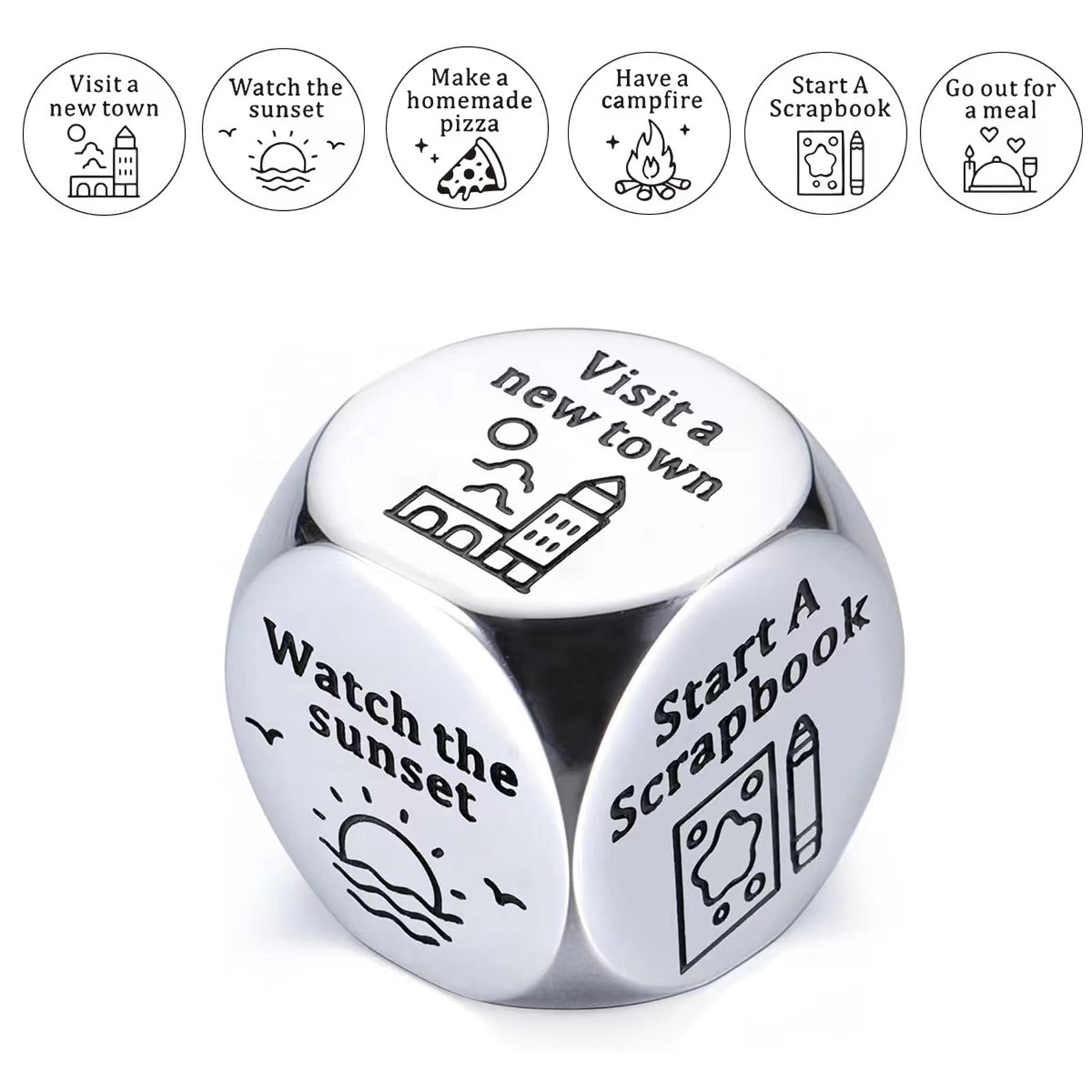 Camnix Food Decisions Dice Gifts Metal Multi-sided Dice Game Match ...