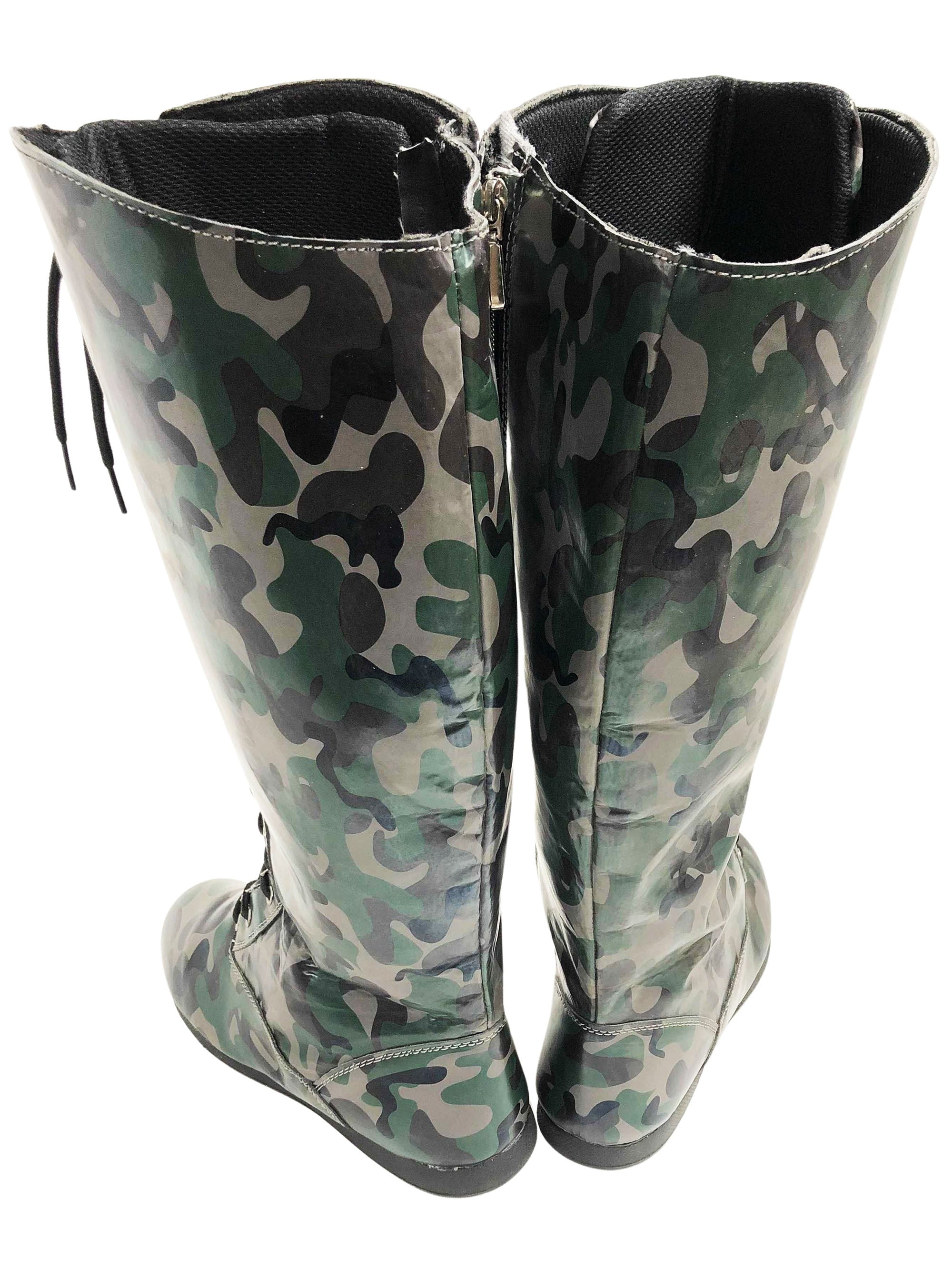 Camo Adult Pro Wrestling Boots WWF WWE Camouflage Costume Military Hero ...