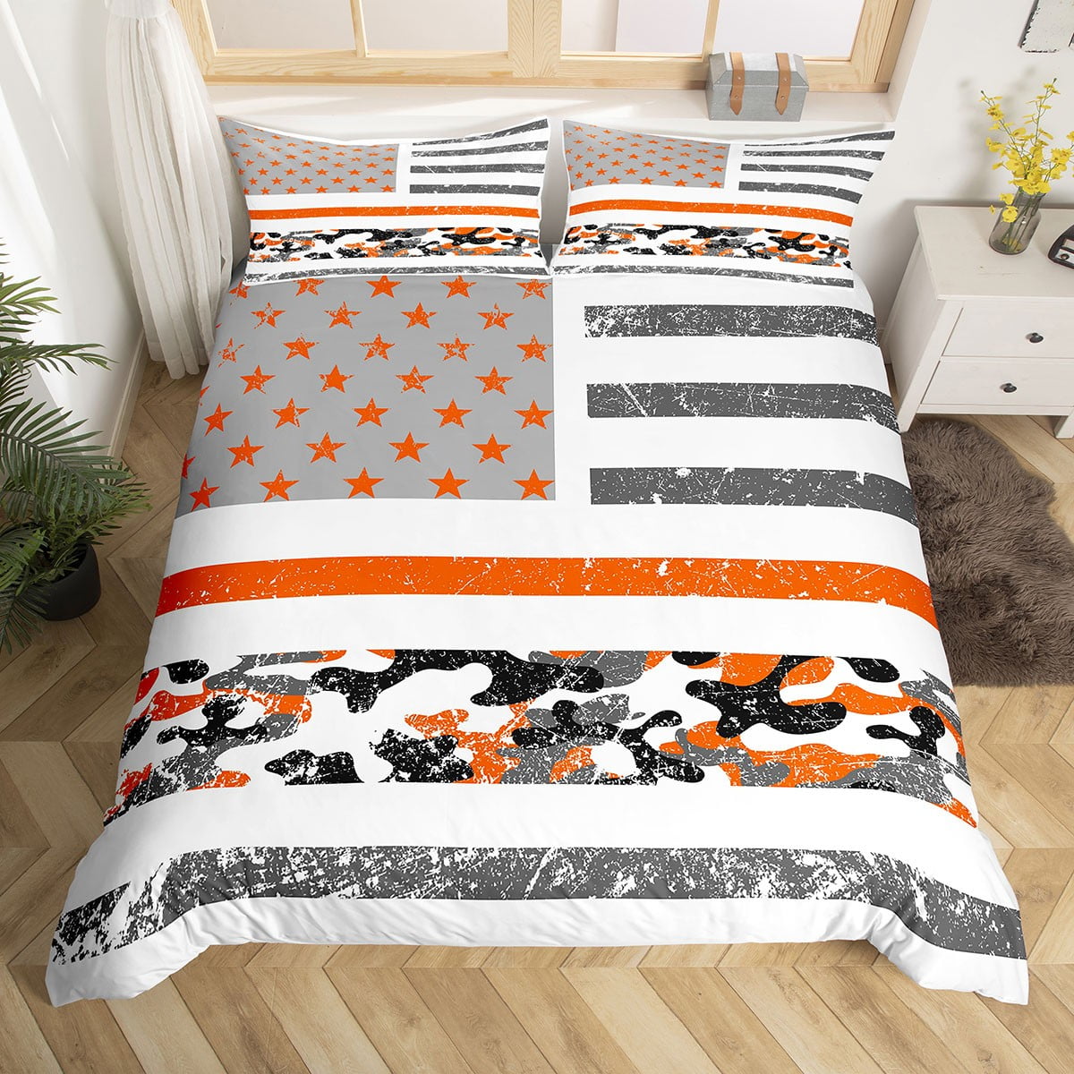 Camo American Flag Comforter Cover Twin for Boys Girls Camouflage ...