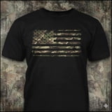 Camo American Flag - Distressed Military Pattern T-Shirt: Patriotic ...