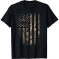 Camo American Flag Usa Military Tactical Camouflage Desert T-Shirt ...