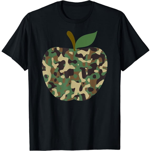 Camo Apple First Day Of School Teaching Team Mom & Dad And Teacher T ...