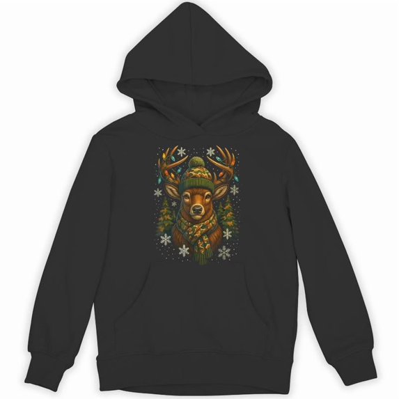 Camo Beanie Reindeer Christmas Buck Lights Funny Winter Hunting Season ...