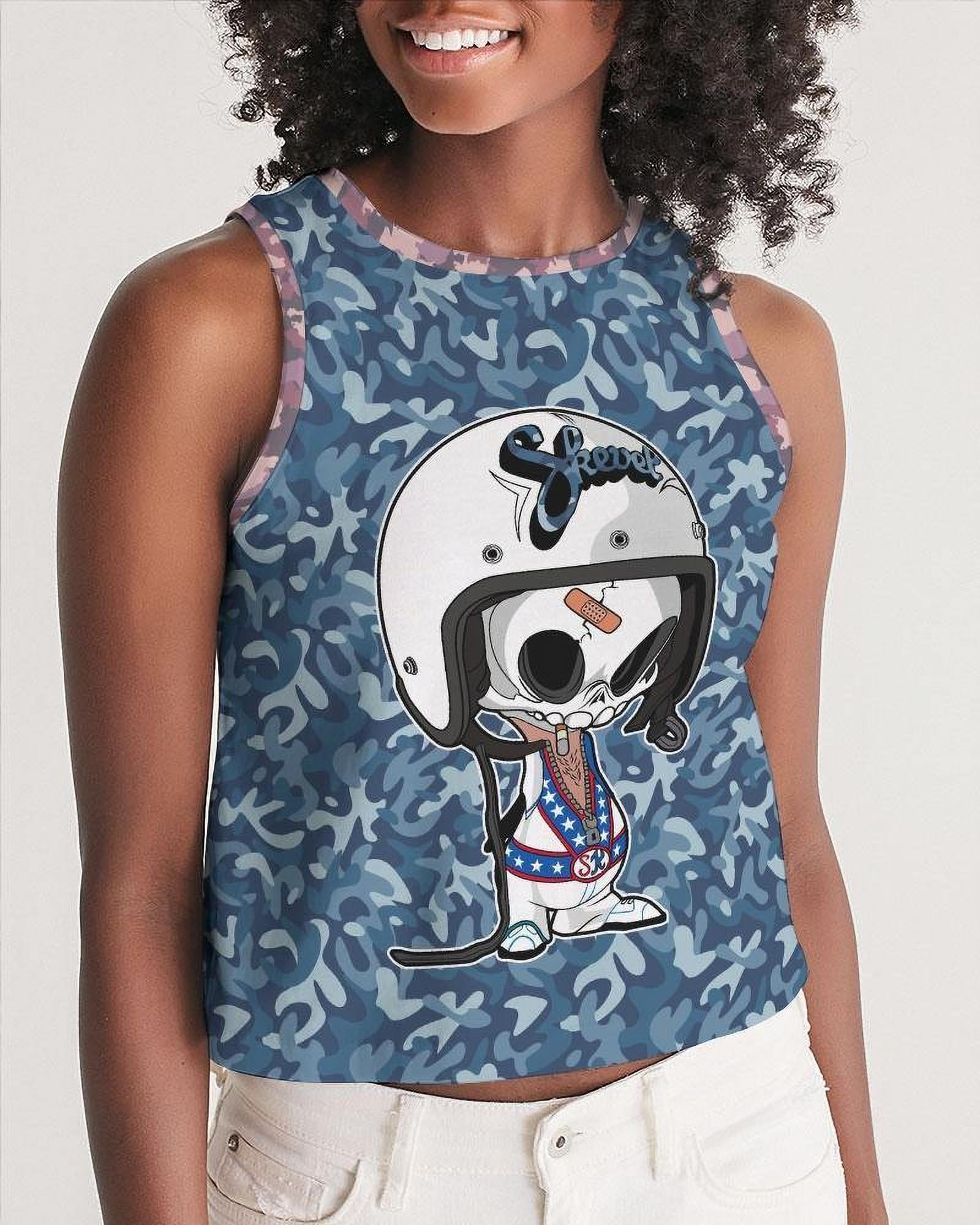Camo Blue X Skull Women's Cropped Tank - Walmart.com