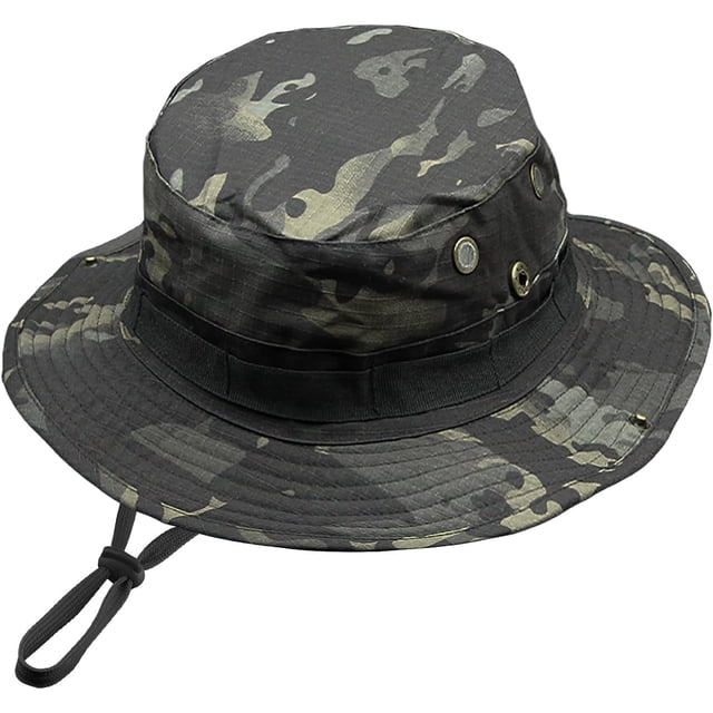 Camo Boonie Hat for Men Women, Military Tactical Wide Brim Bucket Hats ...