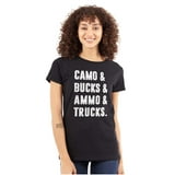 Camo Bucks Trucks Cute Hunter Son Womens Slim Fit Graphic Tee Brisco ...