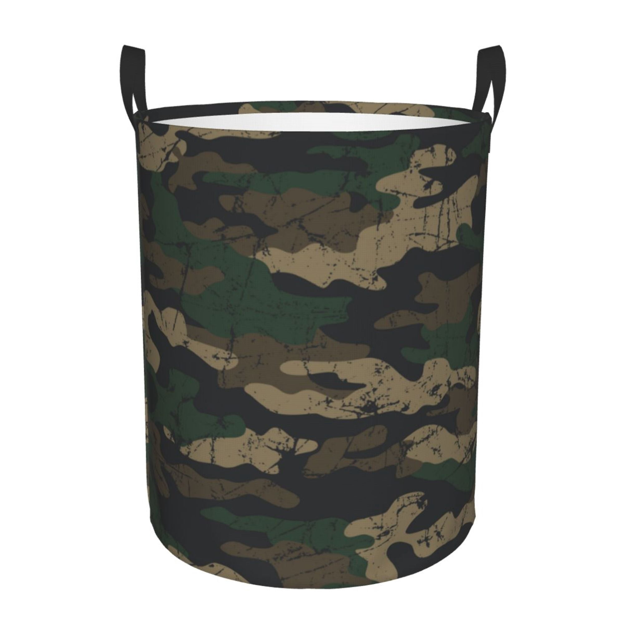 Camo Camouflage Circular Laundry Basket (With Handle) Waterproof Oxford ...