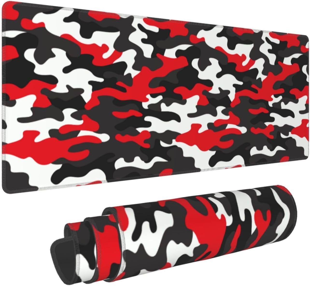 Camo Camouflage Red Black Anime Mouse Pad XL Extended Mat, Non Slip ...