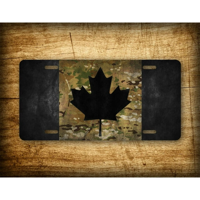 Camo Canada Flag License Plate Canadian Maple Leaf Auto Tag Camouflage ...